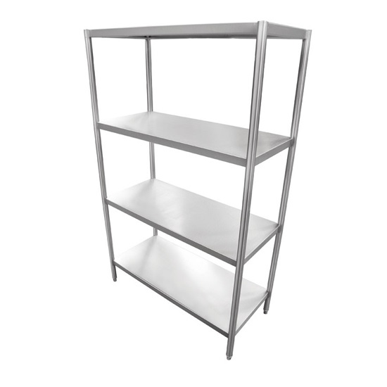 Anaquel esqueleto de 4 entrepaños de 91 x 45 x 220 cm en acero calibre ...