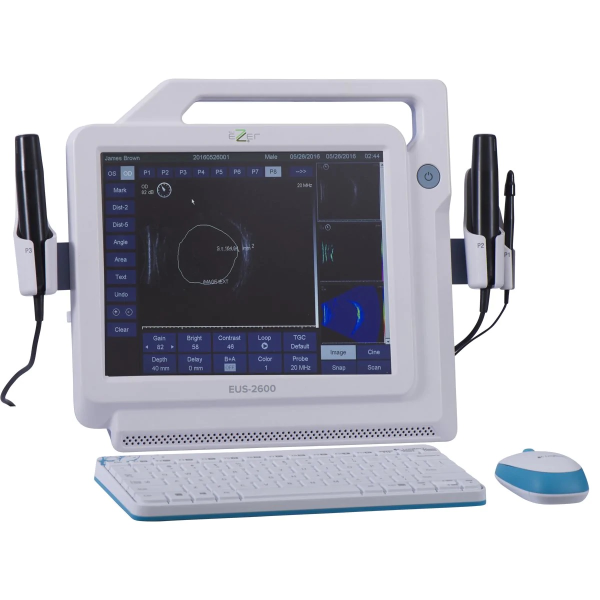 Ultrasonido ocular portátil modo A-B modelo EUS-2600, marca Ezer, EZE-EUS-2600