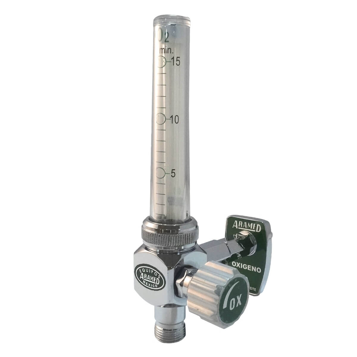 Flujómetro sencillo con conexión tipo CHEMETRON, marca Aramed, ARD-982364