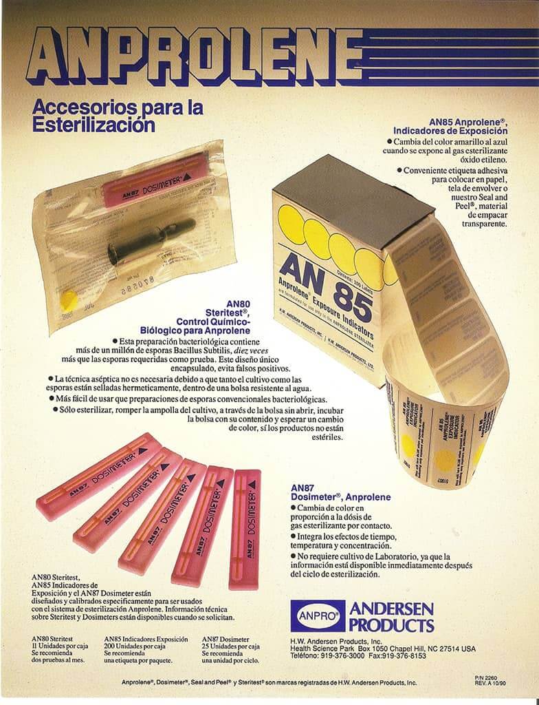 Dosímetro anprolene, caja con 25 piezas, marca Andersen Products, AP-AN87